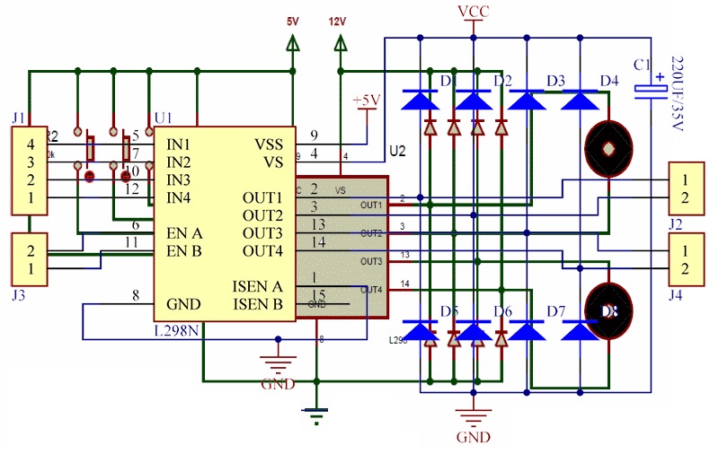 L298 H橋IC PINOUT，功能和電路設計